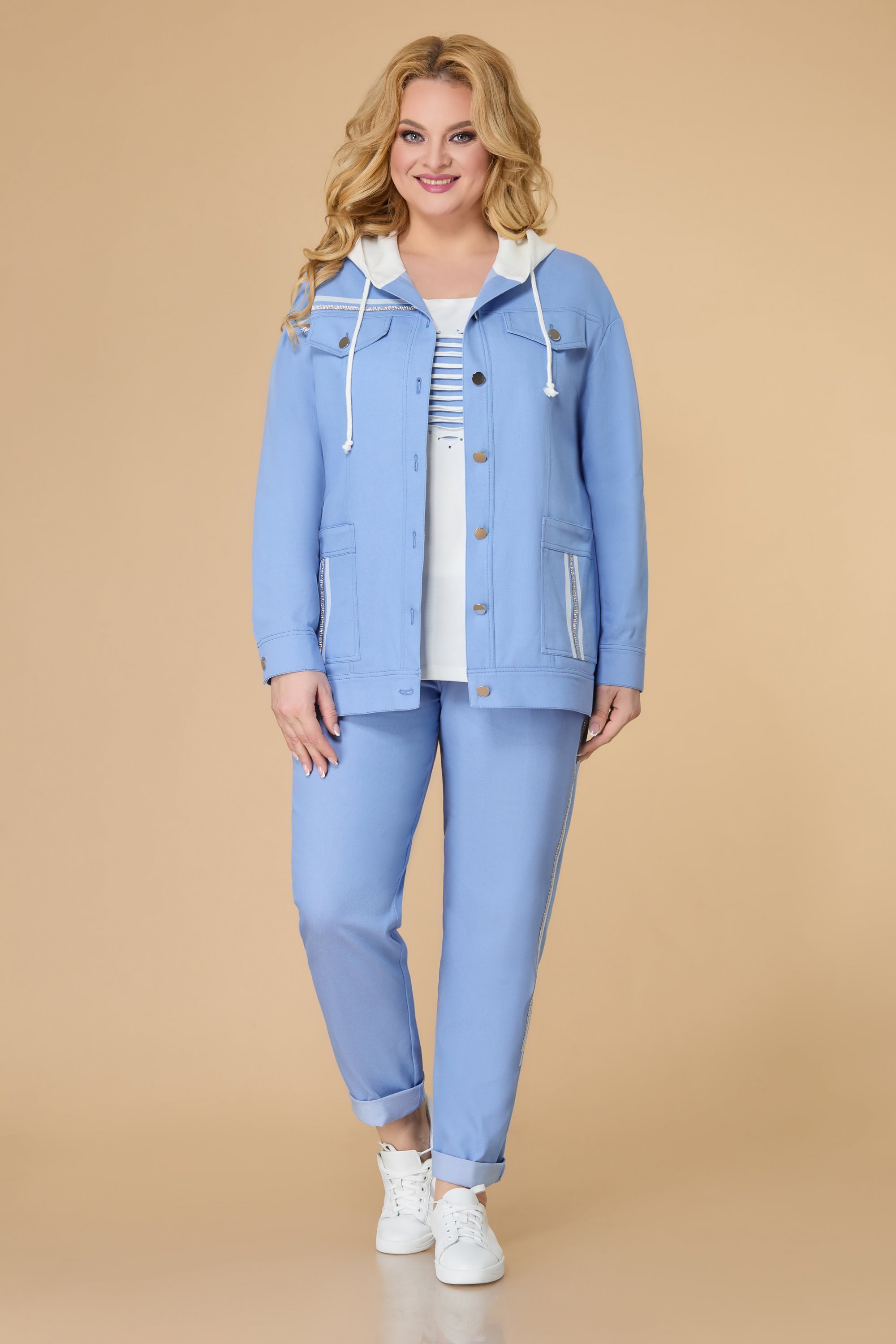 Костюм брючный 1569 голубой Svetlana Style купить 8 скидка в наличии